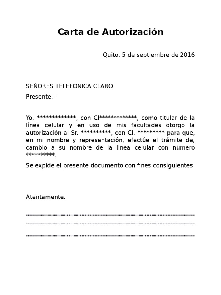 Carta de Autorización