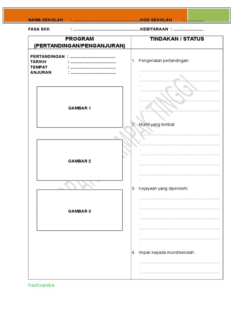 Format Laporan Program Berimpak Tinggi | PDF