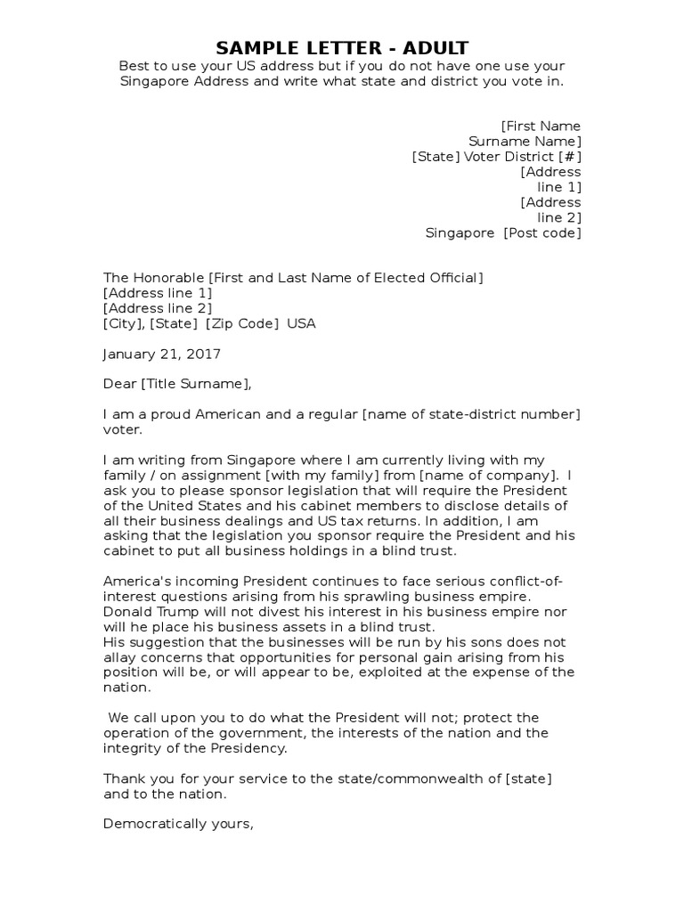 Letter Format - Adult | PDF