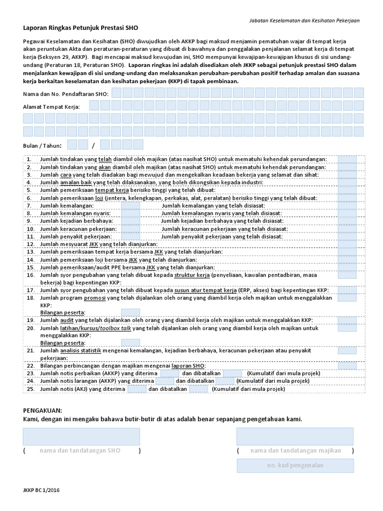 Laporan Ringkas Petunjuk Prestasi SHO v3 Final 1 | PDF