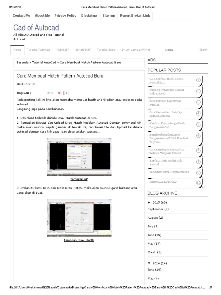 Cara Membuat Hatch Pattern Autocad Baru | PDF
