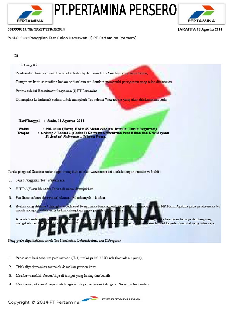 Surat Penipuan Pertamina | PDF