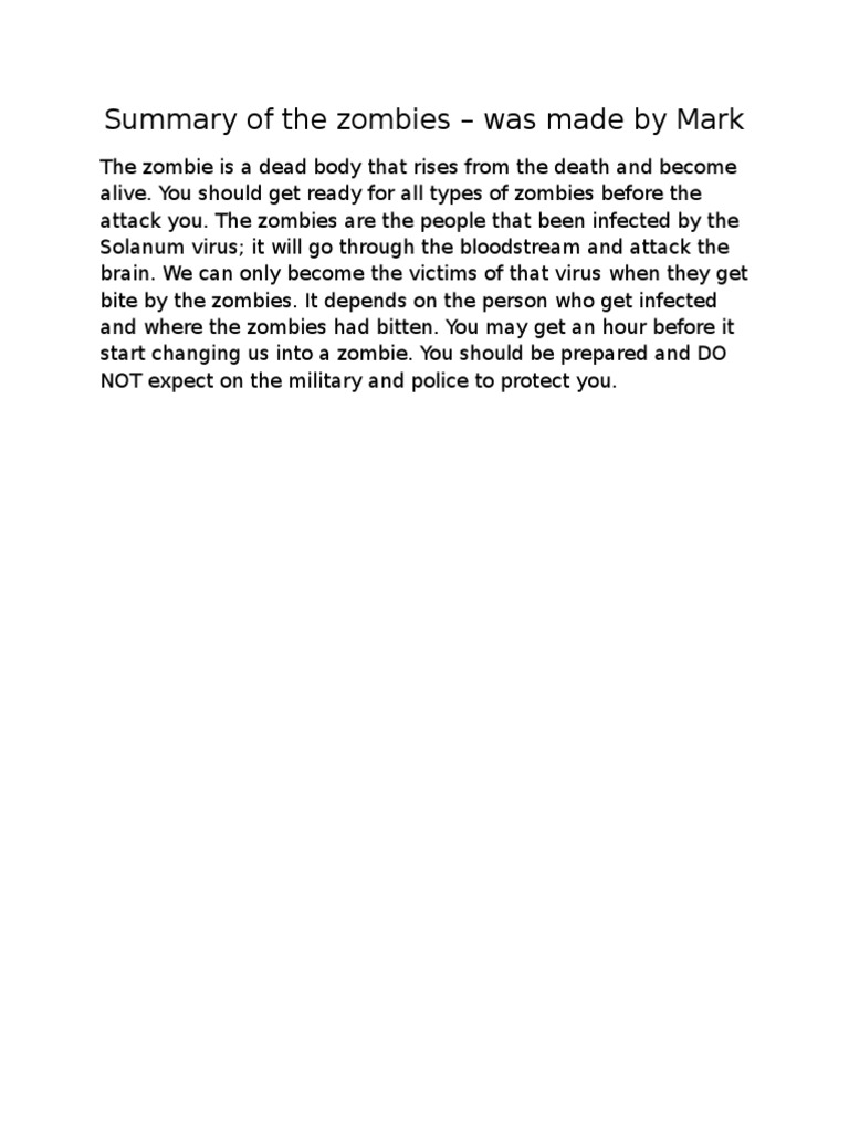 Sumaries Zombie Facts | PDF