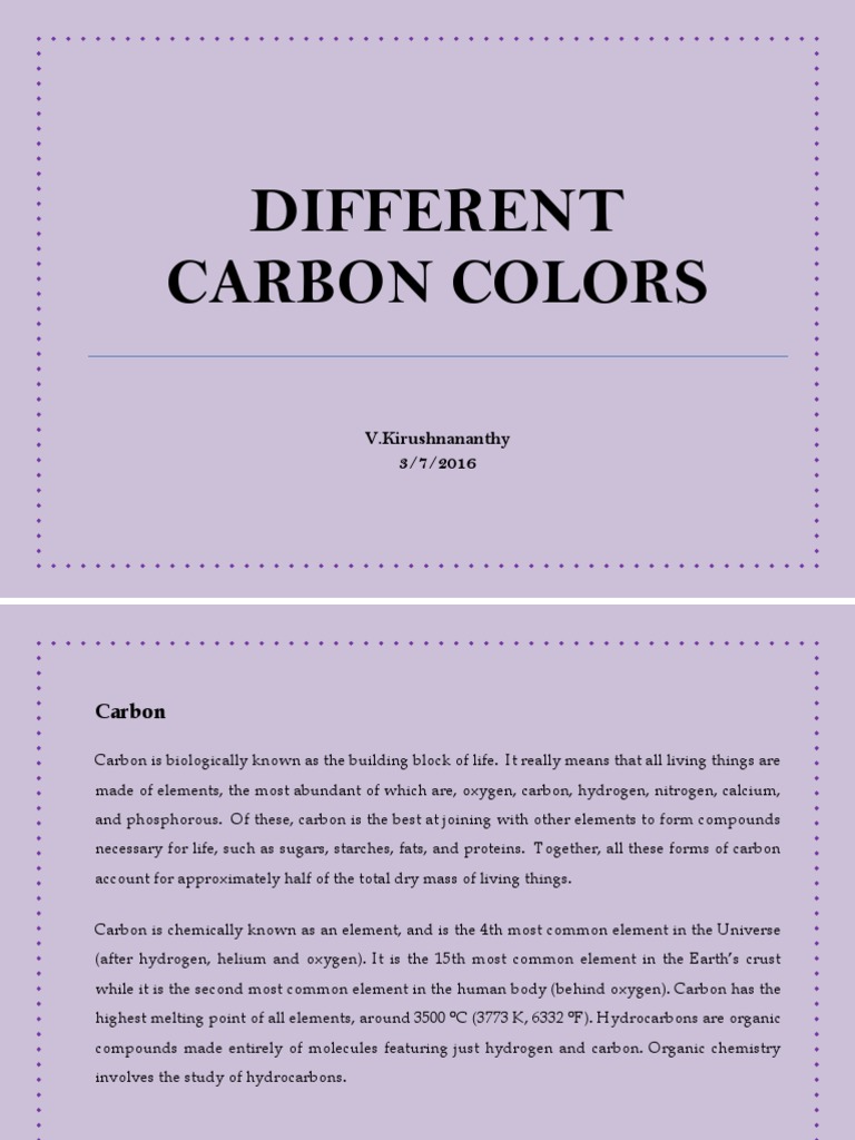 Different Carbon Colors | PDF | Carbon Dioxide | Carbon Cycle
