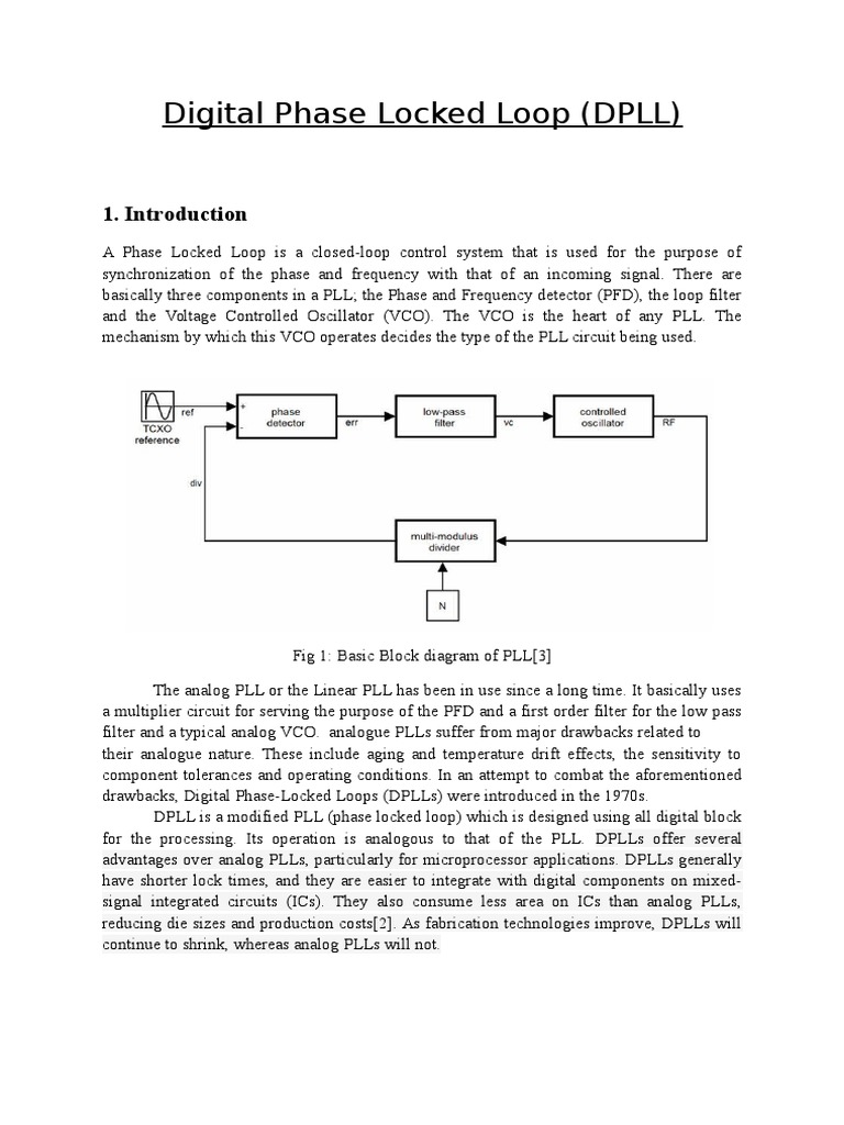 Digital Phase Locked Loop Overview | PDF | Electronic Design | Electronics