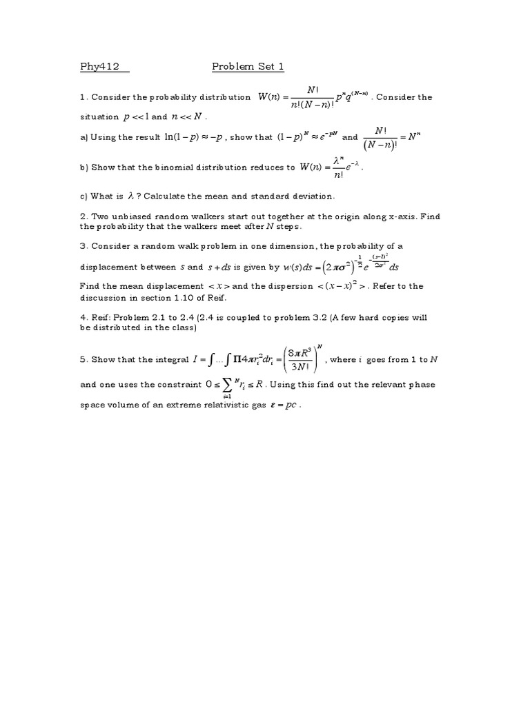 Advanced Physics Problem Set | PDF | Teaching Methods & Materials