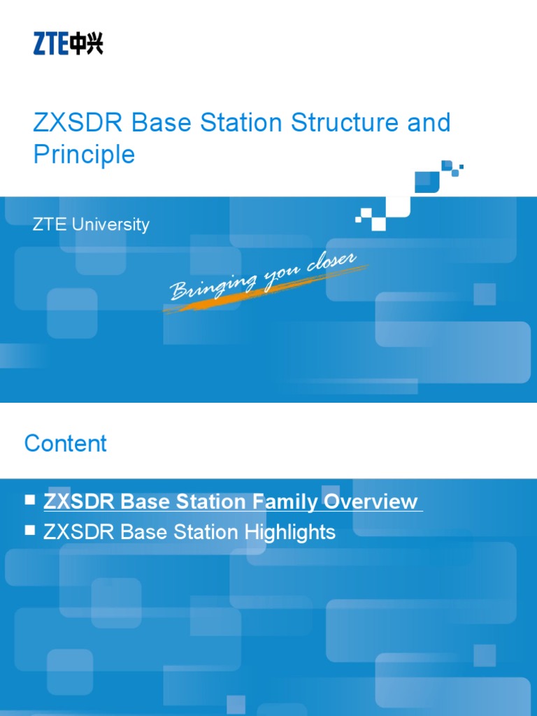 ZTE ZXSDR Base Station Overview | PDF | Lte (Telecommunication) | Gsm