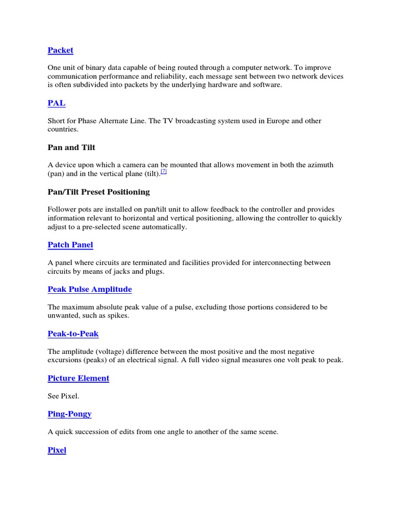 Packet: Pan and Tilt | PDF | Computers