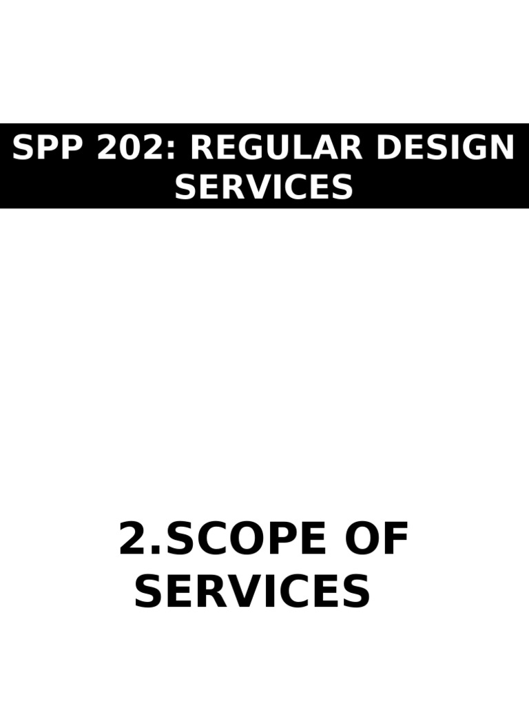 Regular Design Services for Architectural Projects: Scope of Work ...