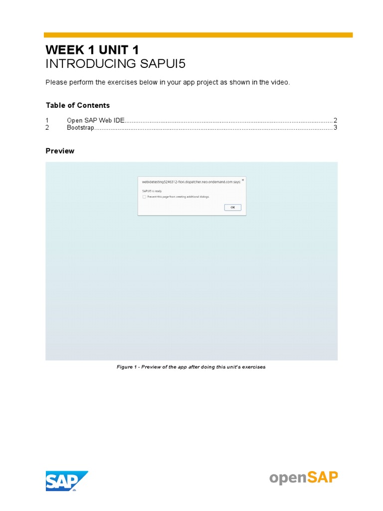 openSAP Sapui5 Week 1 Unit 1 ISU Exercises | PDF