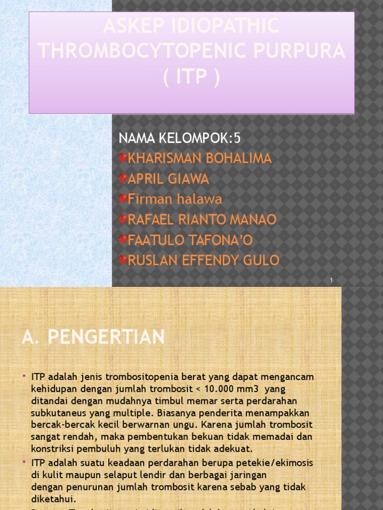 Askep Idiopathic Thrombocytopenic Purpura (Itp) | PDF