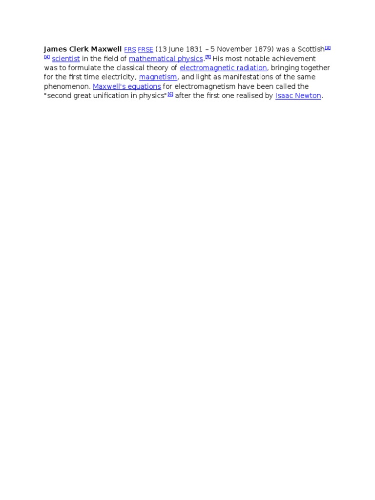 James Clerk Maxwell FRS FRSE | PDF