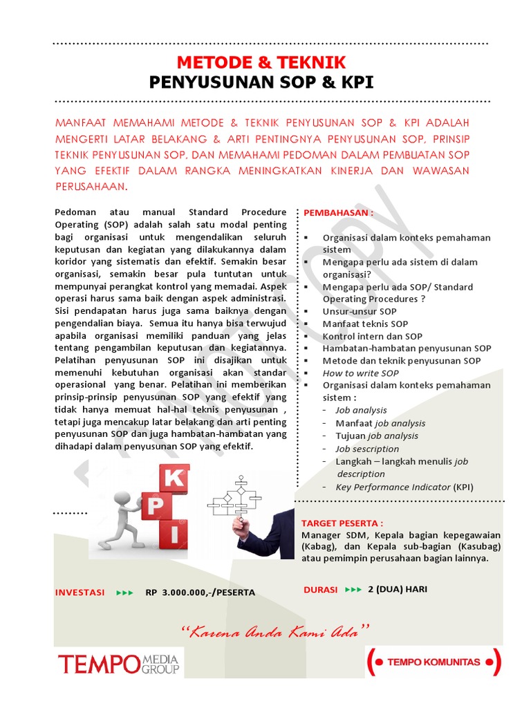 Modul - Metode Teknik Penyusunan Sop Kpi PDF | PDF