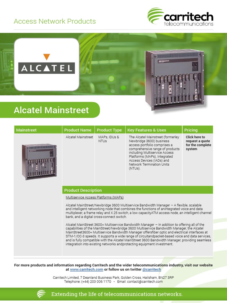 Alcatel Mainstreet - Carritech Telecommunications | PDF | Telecommunication | Telecommunications ...
