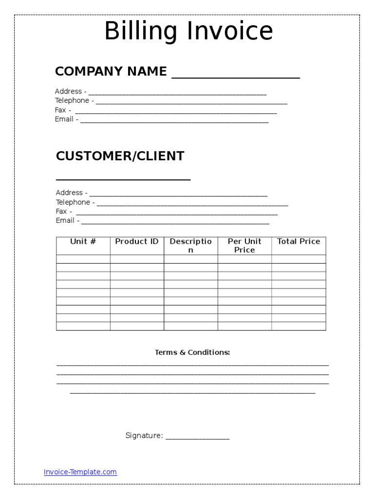 Billing Invoice Template | PDF