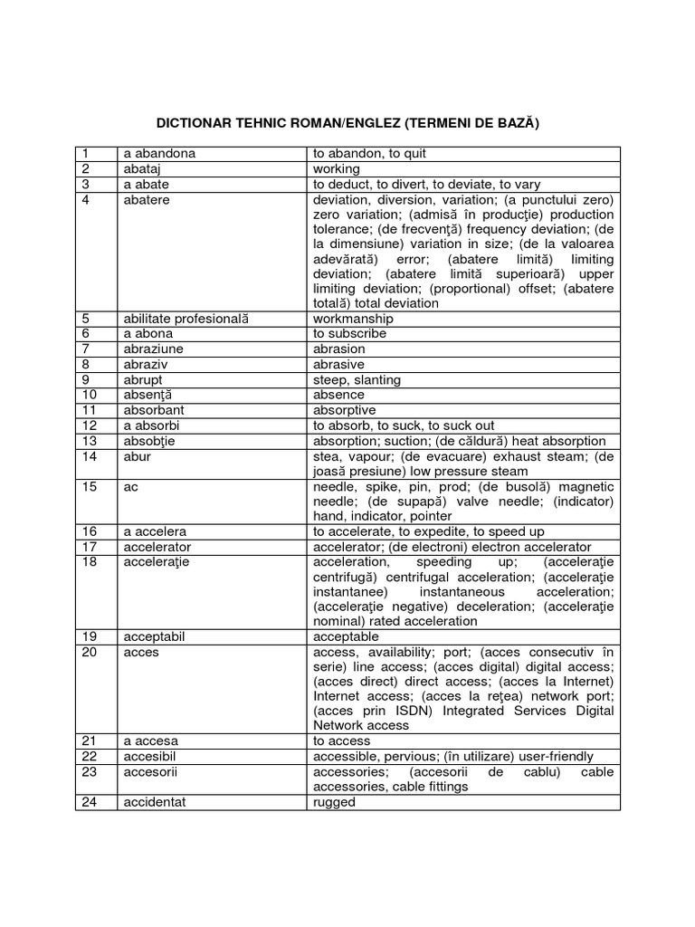 Dictionar Tehnic Roman | PDF | Electrical Connector | Switch
