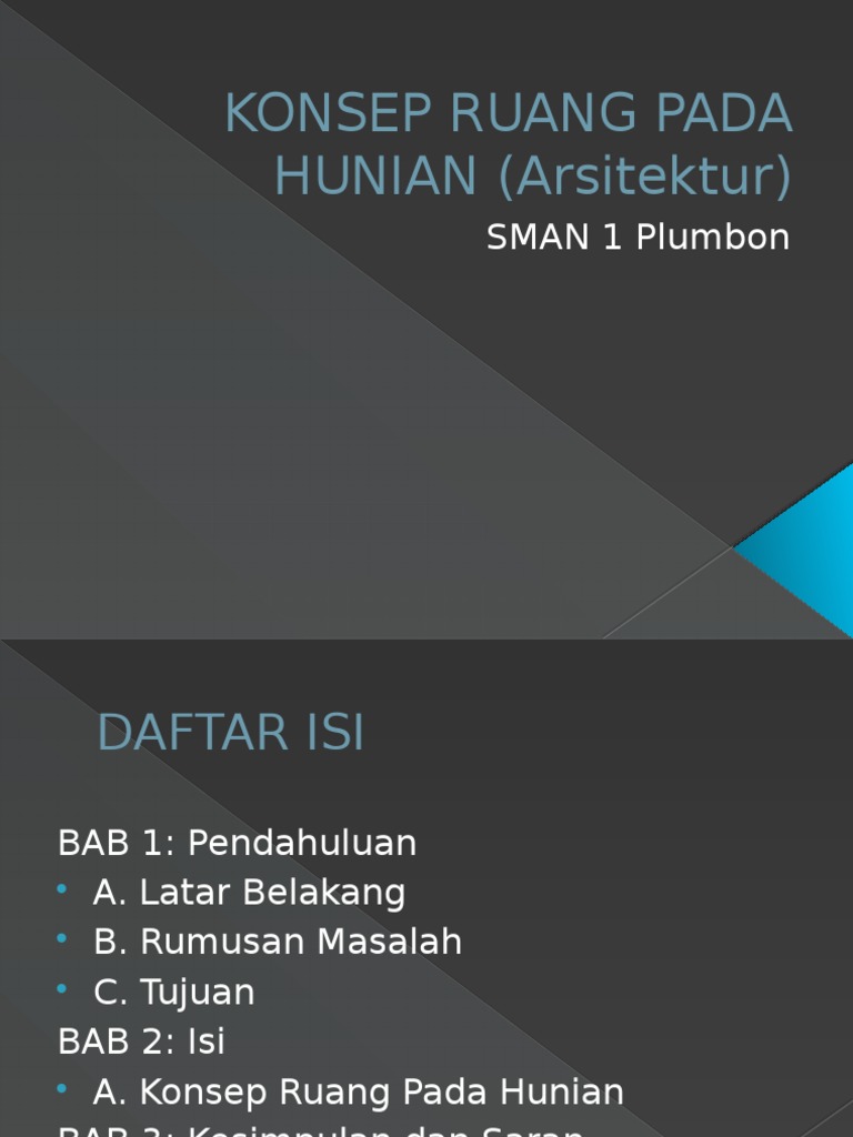 Konsep Ruang Pada Hunian (Arsitektur) | PDF