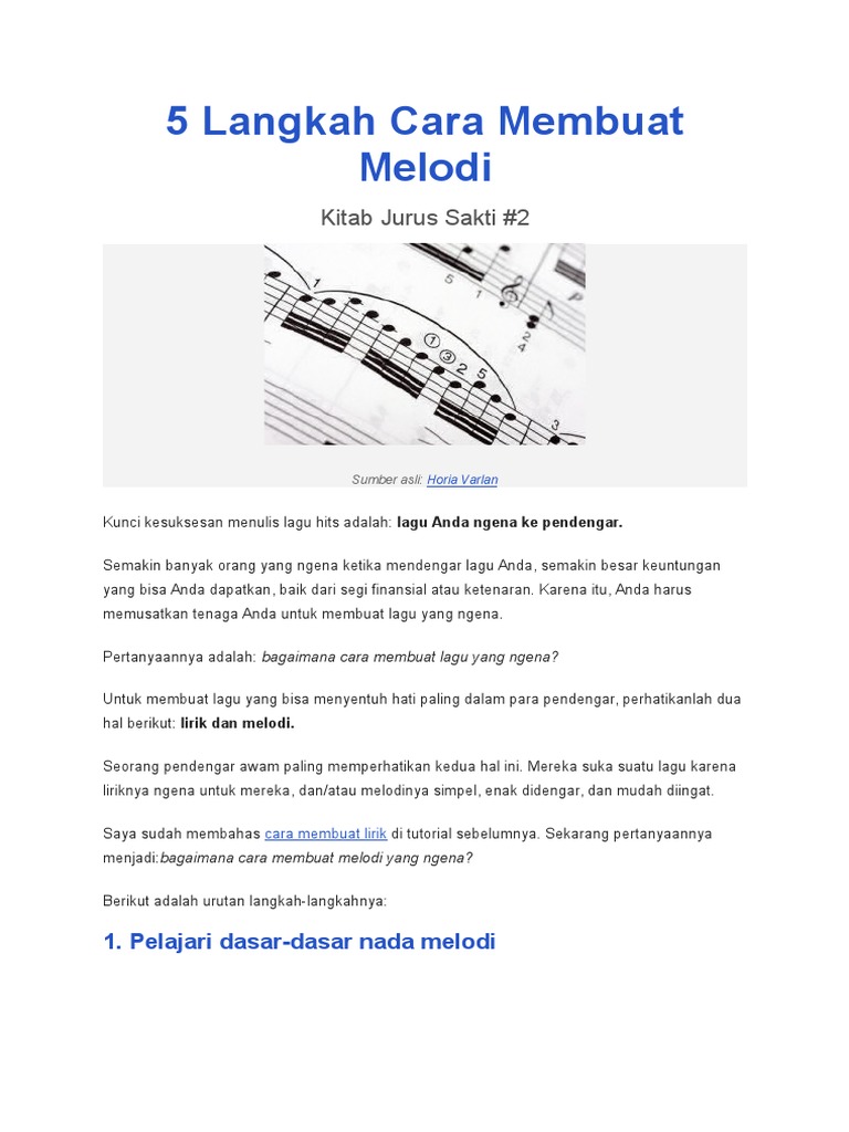 Langkah Membuat Melodi yang Ngena | PDF