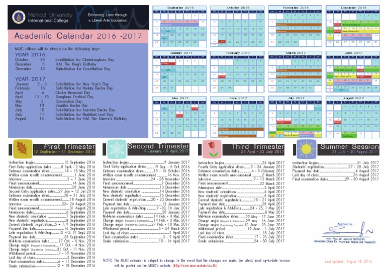 Academic Calendar 2016-2017 | PDF | Academic Term | Tests