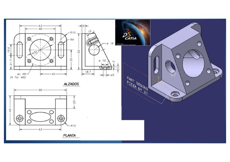 Ejercicio Part Design Catia | PDF