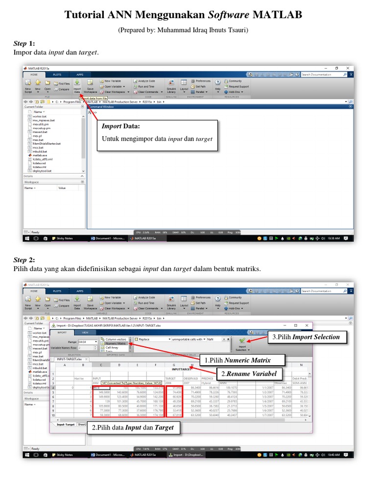 Tutorial ANN Menggunakan Software MATLAB | PDF