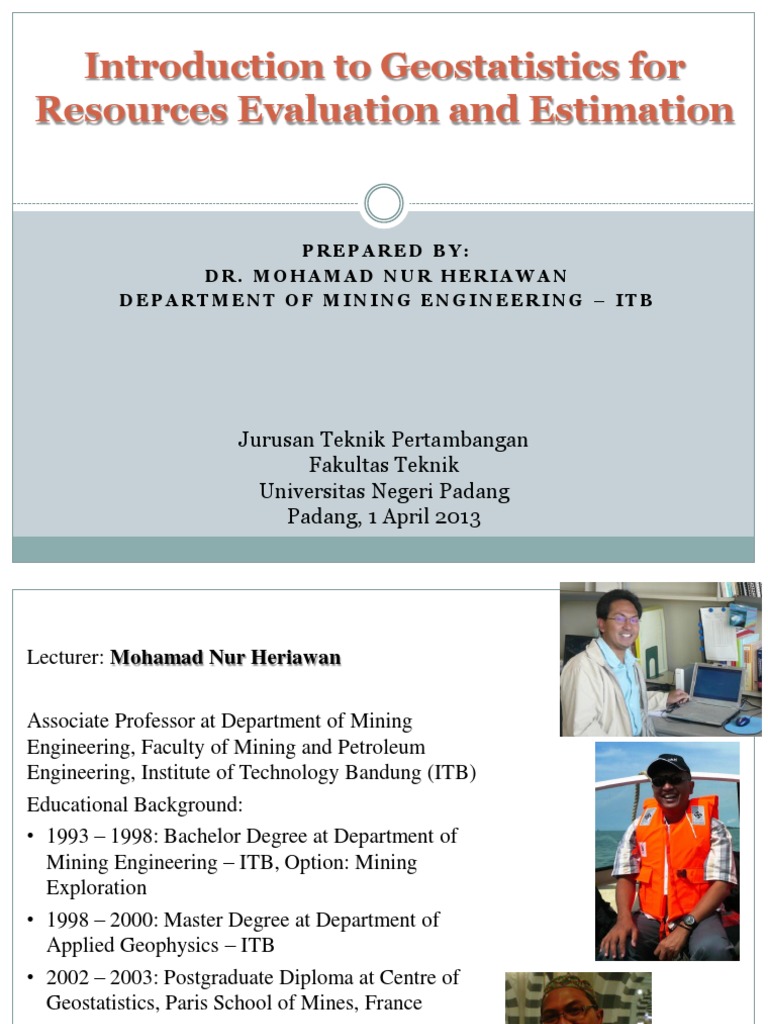 Introduction to Geostatistics in Mining | PDF | Anisotropy | Chemistry