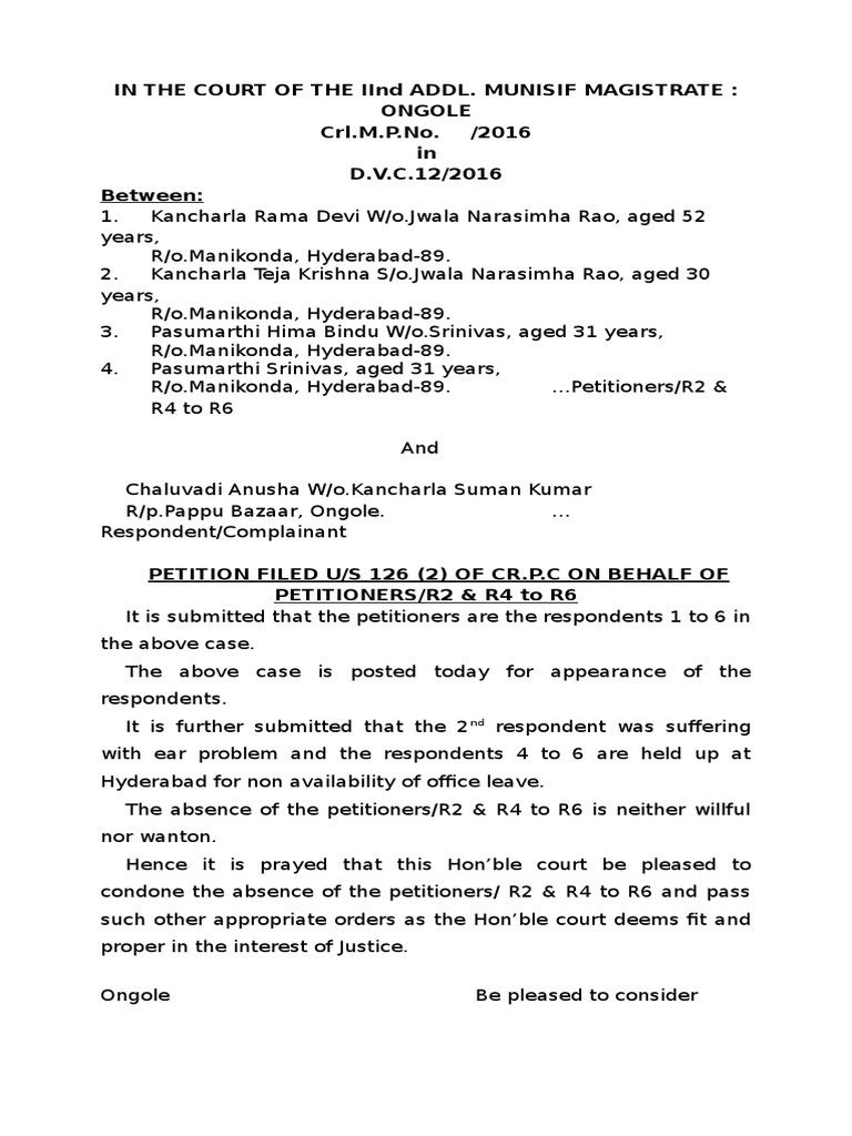Absent Petition in DVC 12-2016 | PDF