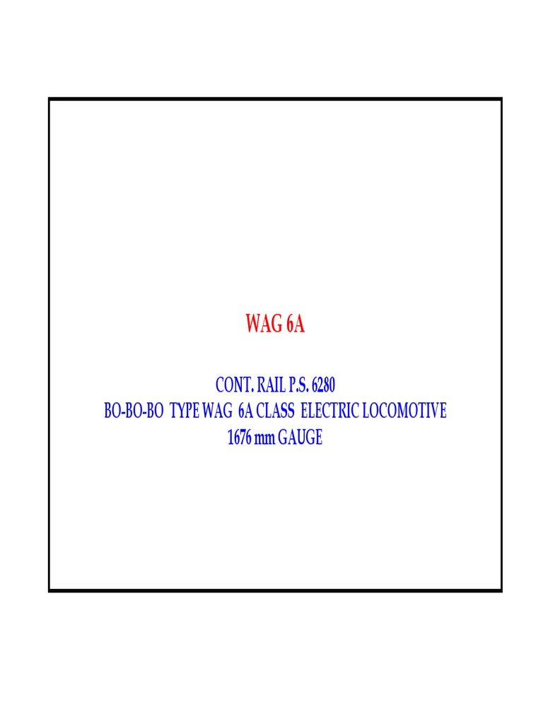 Wag 6A: CONT. RAIL P.S. 6280 Bo-Bo-Bo Type Wag 6A Class Electric ...