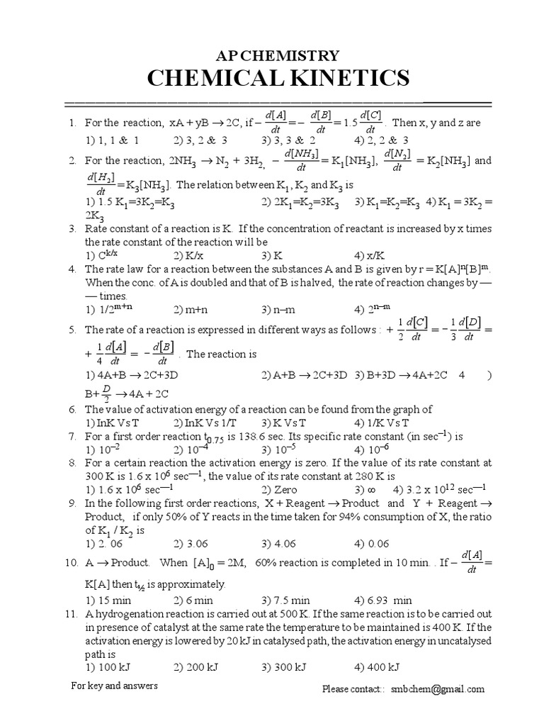 Chemical Kinetics | PDF | Reaction Rate | Chemical Reactions
