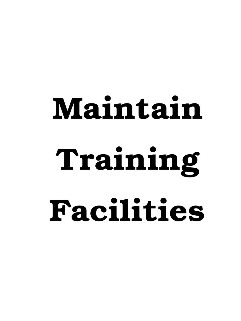 Maintain Training Facilities Forms | PDF | Oven | Housekeeping