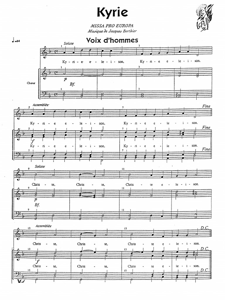 Kyrie - Sanctus - Agnus Dei - Missa pro Europa Taizè.pdf | PDF Kyrie - Sanctus - Agnus Dei - Missa pro Europa Taizè.pdf | PDF