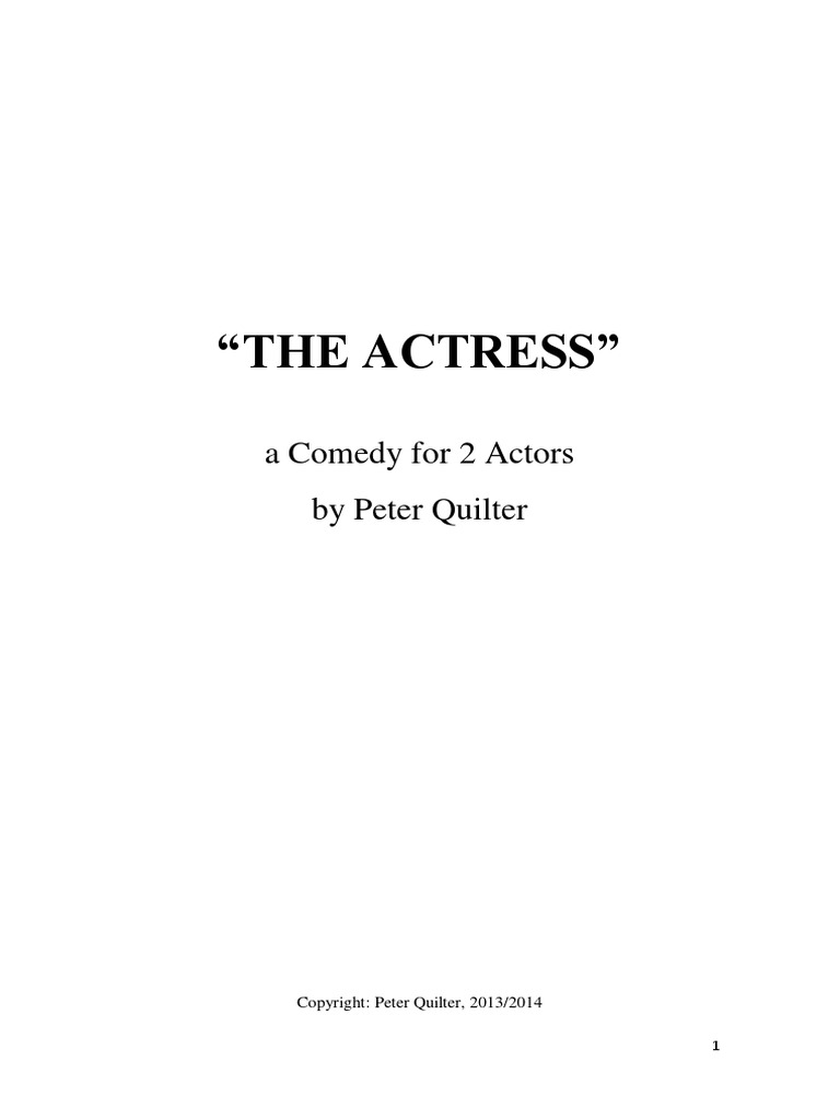 The ACTRESS A Comedy For 2 Actors | PDF | Actor