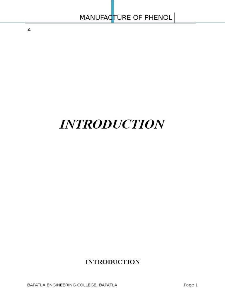 Production of Phenol | PDF | Benzene | Distillation