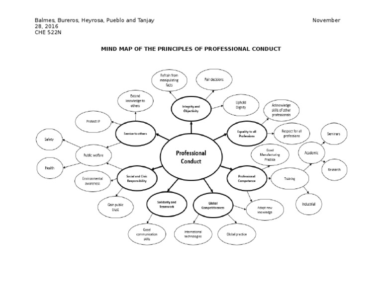 Mind Map of The Principles of Professional Conduct | PDF