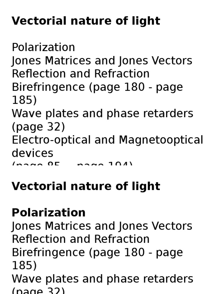 Vectorial Nature of Light: Second Exam | PDF | Polarization (Waves ...