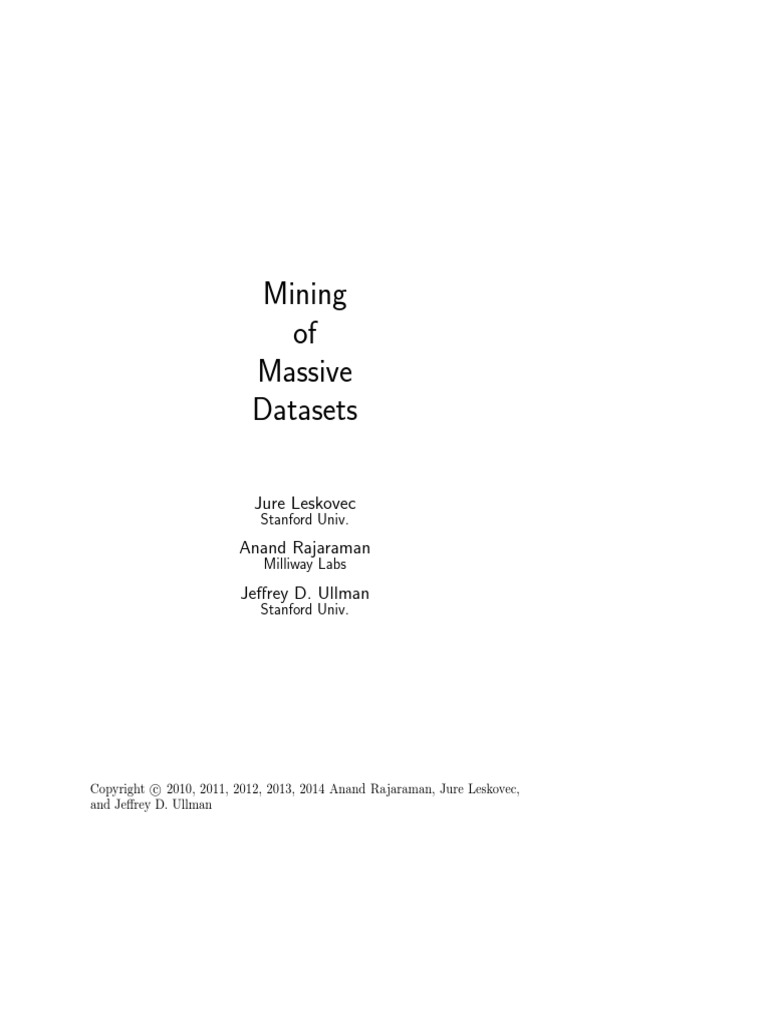 Mining Massive Datasets Preface Pdf Algorithms And Data Structures