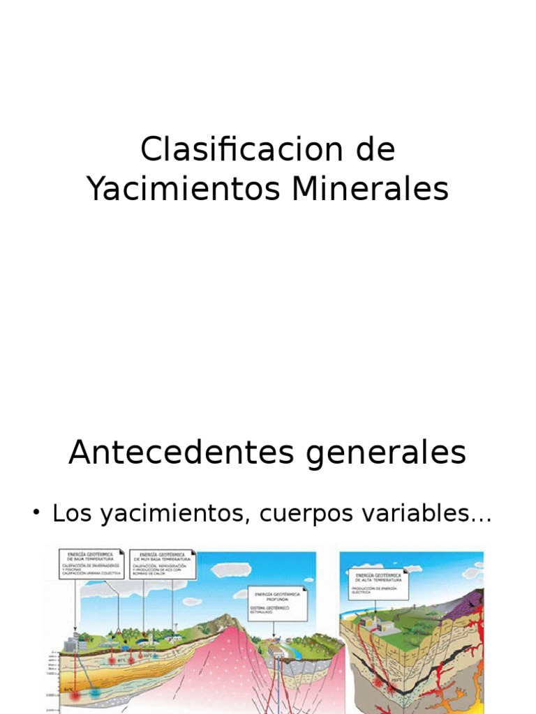 Clasificacion de Yacimientos Minerales | PDF | Tecnología