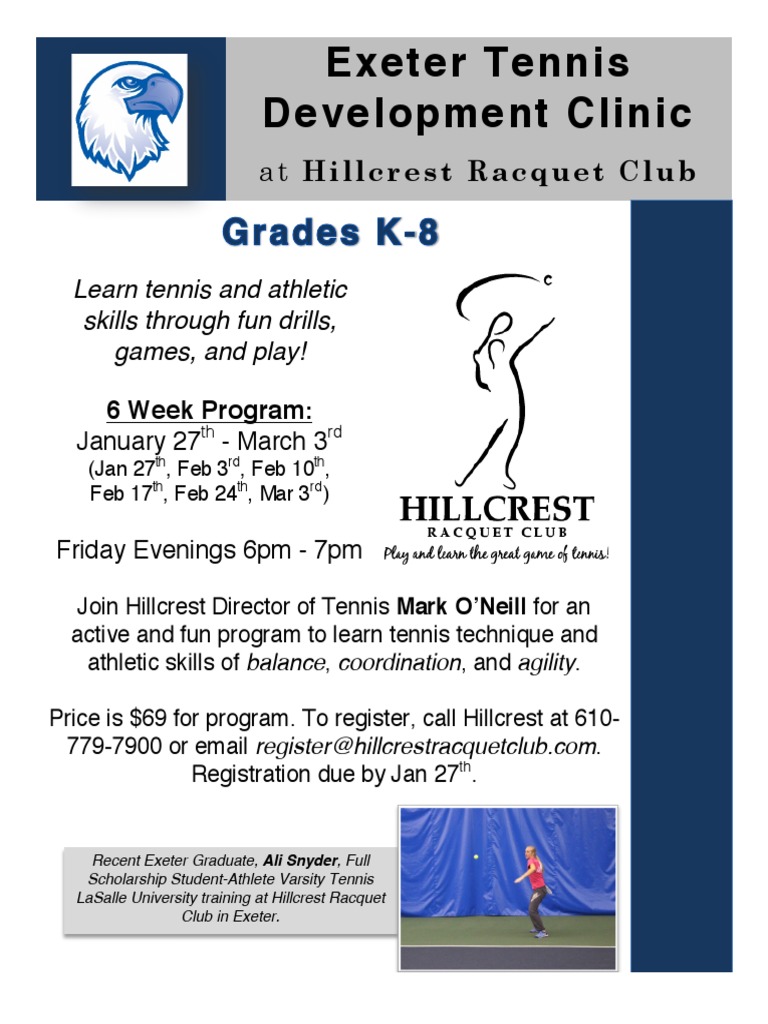 Exeter Tennis Clinic at Hillcrest | PDF