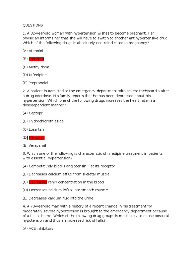 Questions Pharmcology | PDF | Cardiac Arrhythmia | Heart Failure