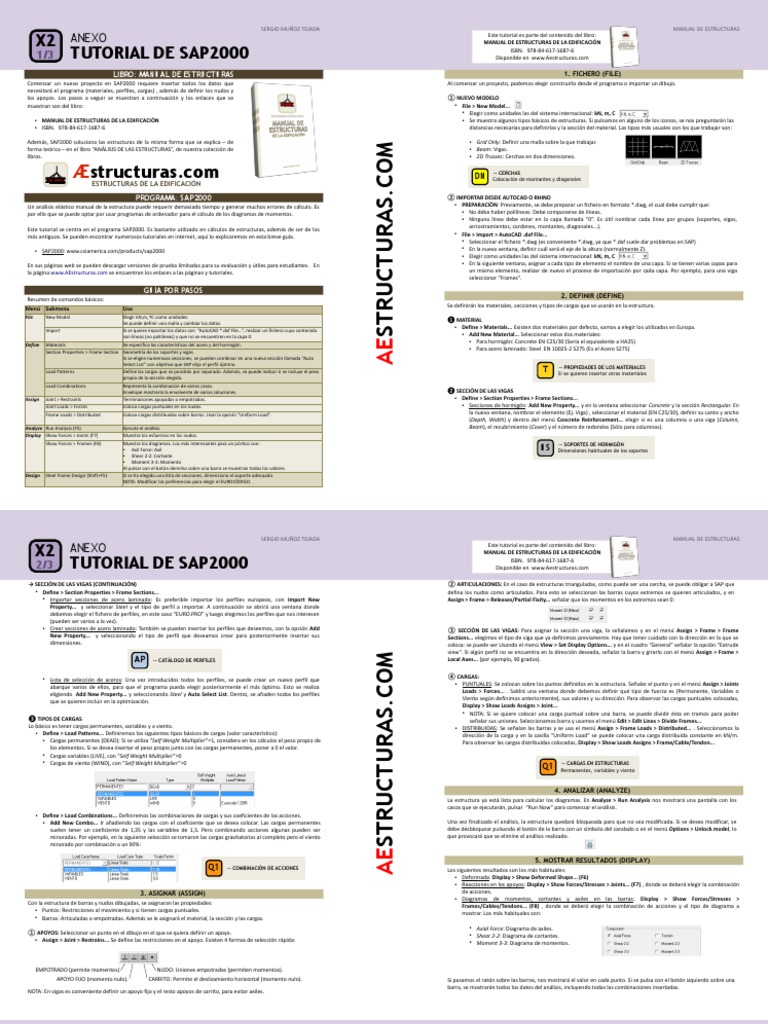 Tutorial de SAP 2000 | PDF | Braguero | Acero estructural