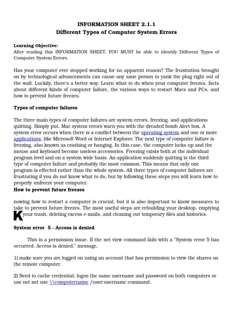 Diagnose Computer Systems and Networking | Download Free PDF | Login ...