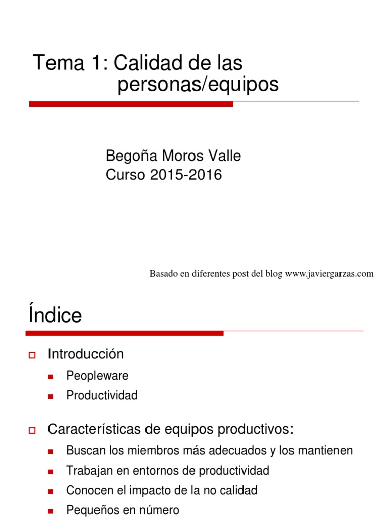 TEMA1 Peopleware | PDF | Software | Calidad (comercial)