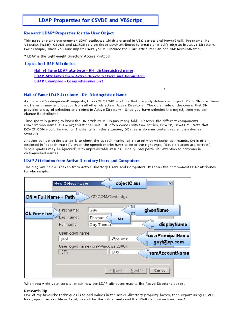 LDAP Attributes | PDF | Active Directory | Computer Networking