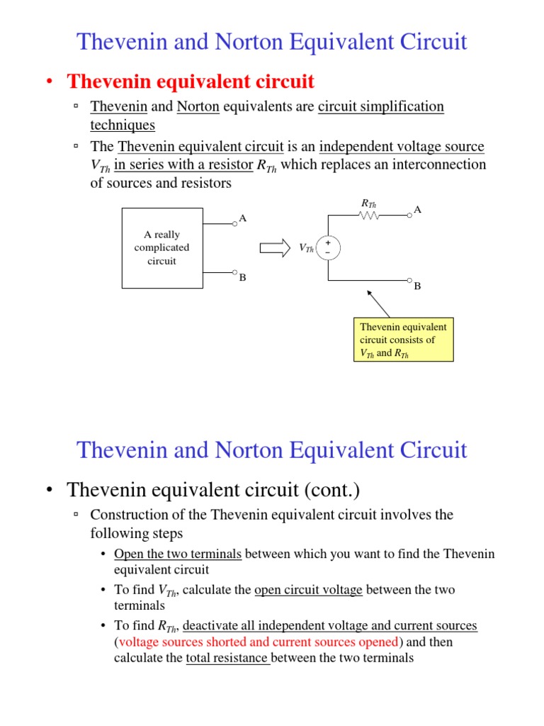Norton + Thevenin | PDF | Electrical Network | Series And Parallel Circuits