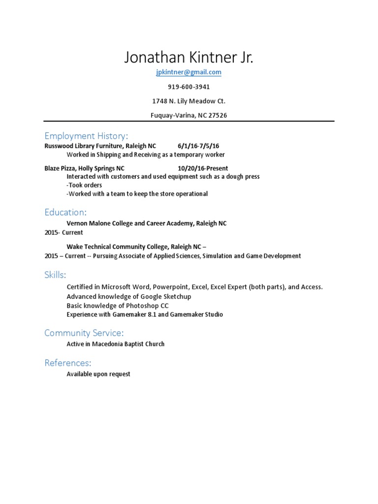 Jonathan Resume 2017 | PDF