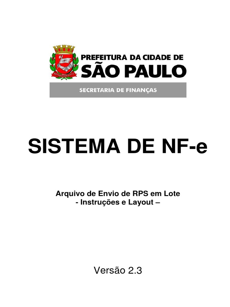 Nfse Layout Sao Paulo