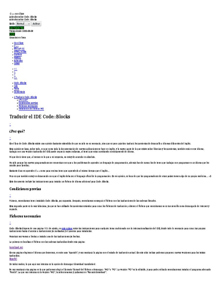 Codeblocks Cambiar Idioma | PDF | Archivo de computadora | Entorno de ...