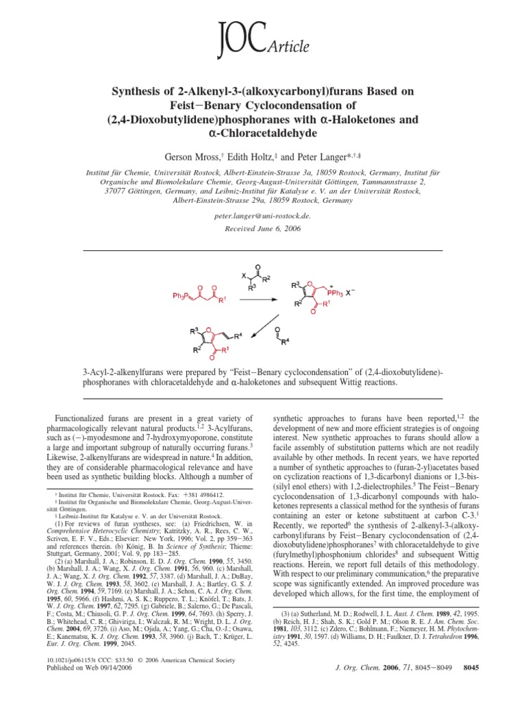 Feist Benary Stuff | PDF | Chemistry | Organic Chemistry