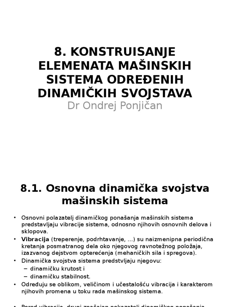 8 Dinamicka Svojstva 1 | PDF