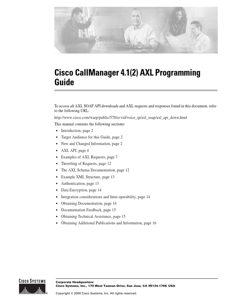 4.1 (2) Cisco Unified Communications Manager Administrative XML Developer Guide | PDF ...